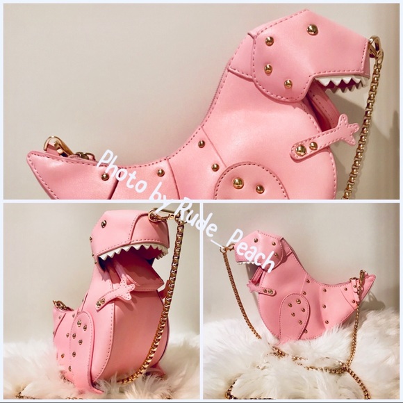 Bags | Leather Pink Dinosaur Bag | Poshmark